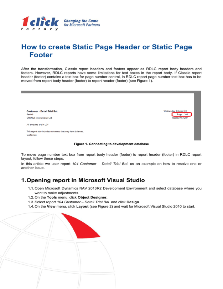 How To Create Static Page Header Or Static Page