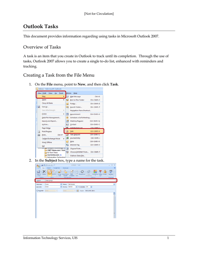 Outlook Tasks