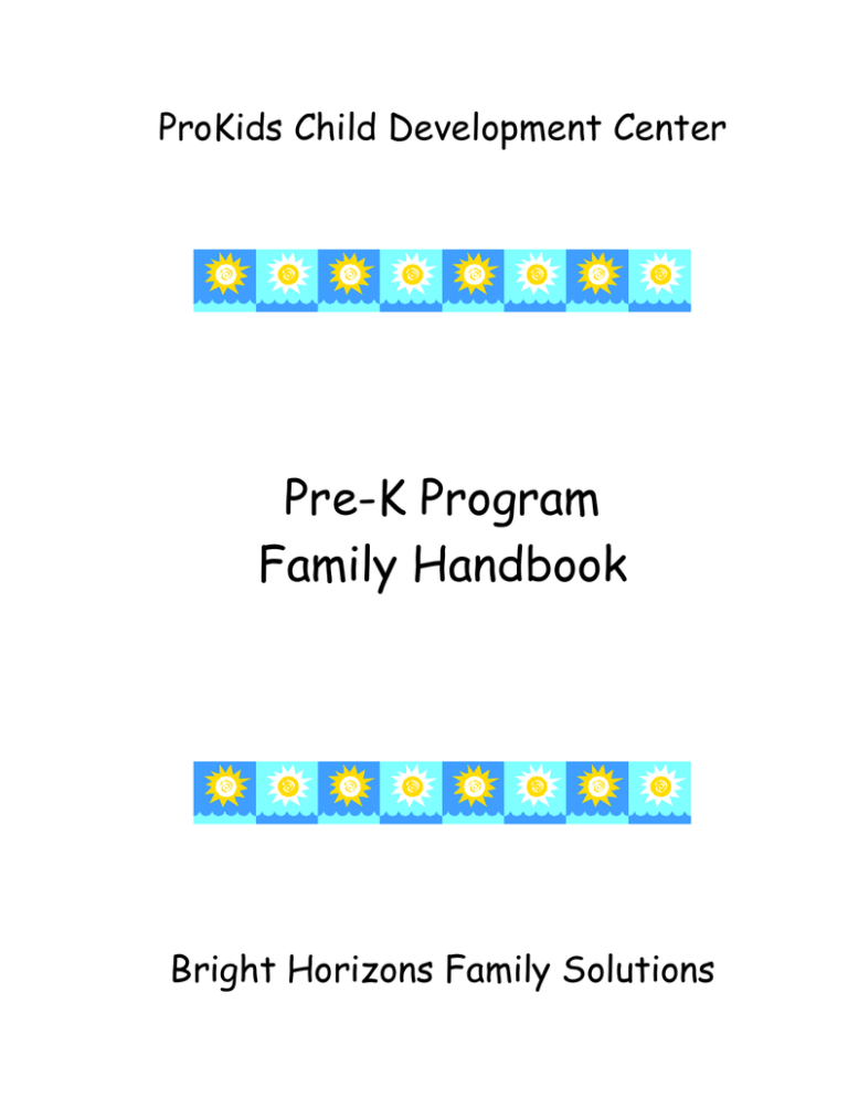 Pre-K Program Family Handbook