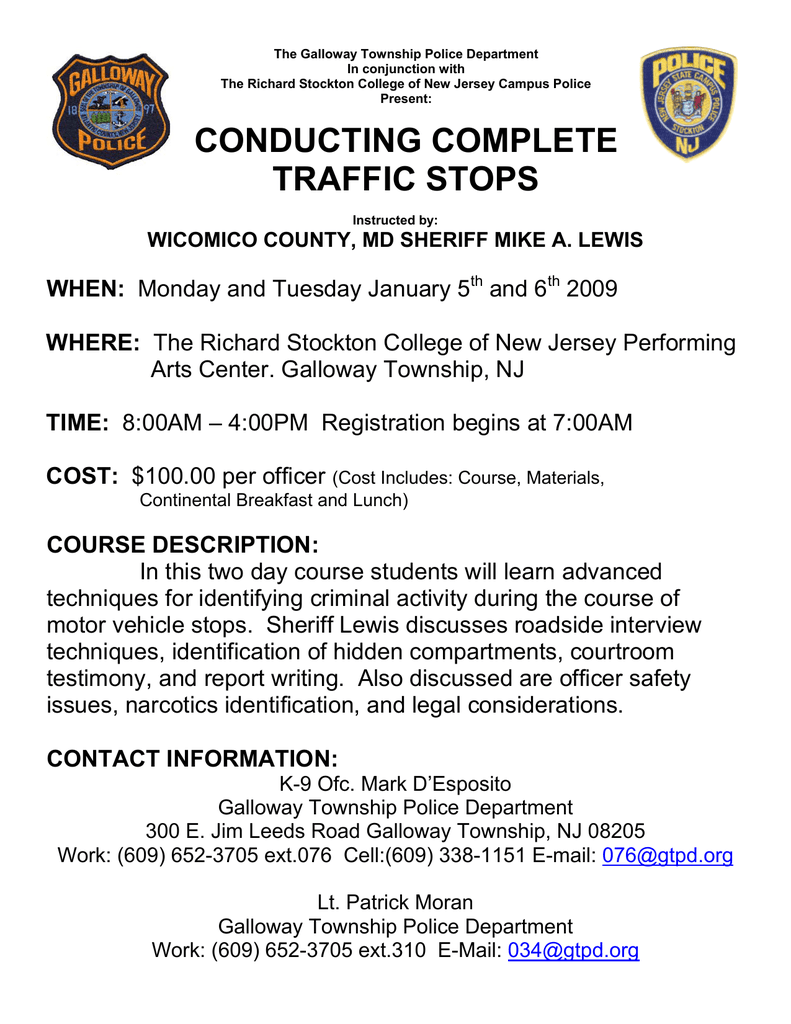 CONDUCTING COMPLETE TRAFFIC STOPS