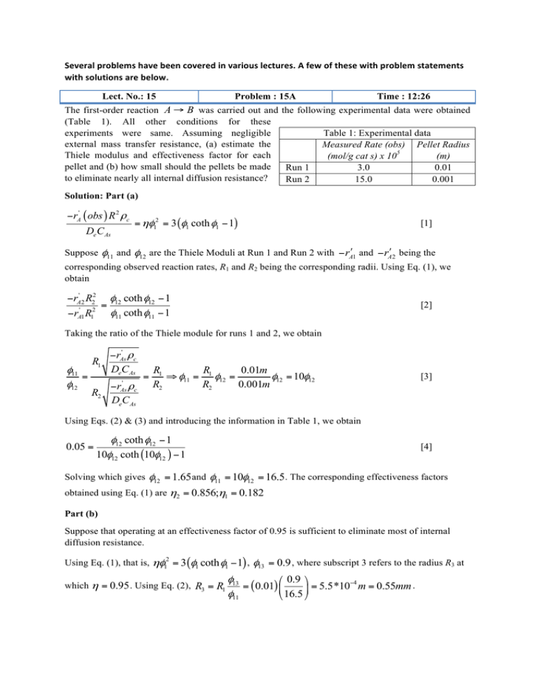 Example problems with solutions