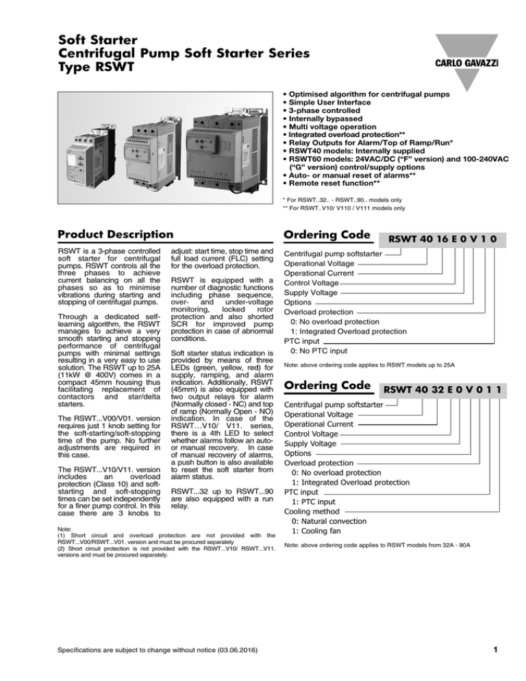 RSWT Data Sheet