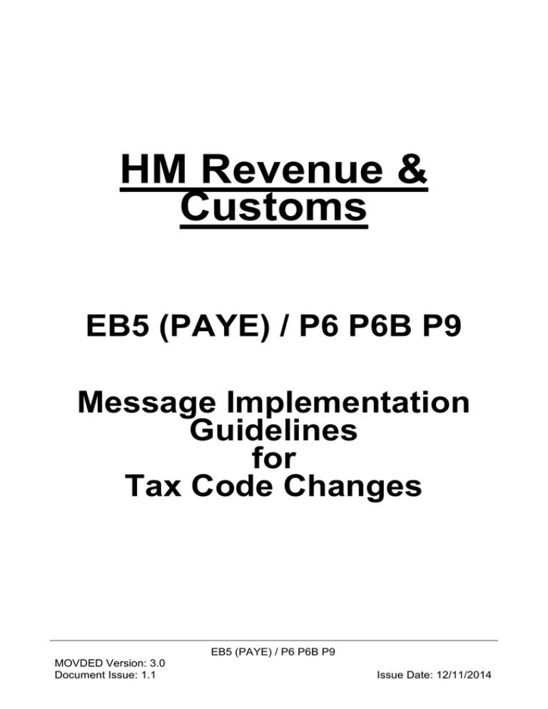 P6 P6B P9 Tax Code Changes P6 P6B P9 Tax Code Changes