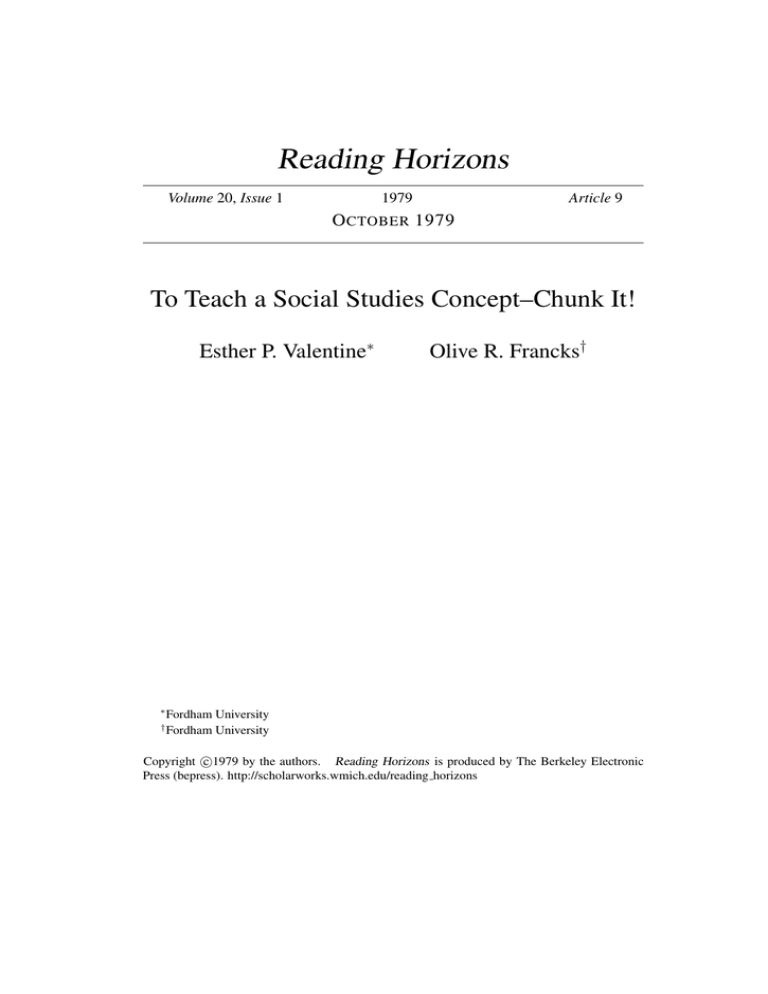 To Teach A Social Studies Concept 