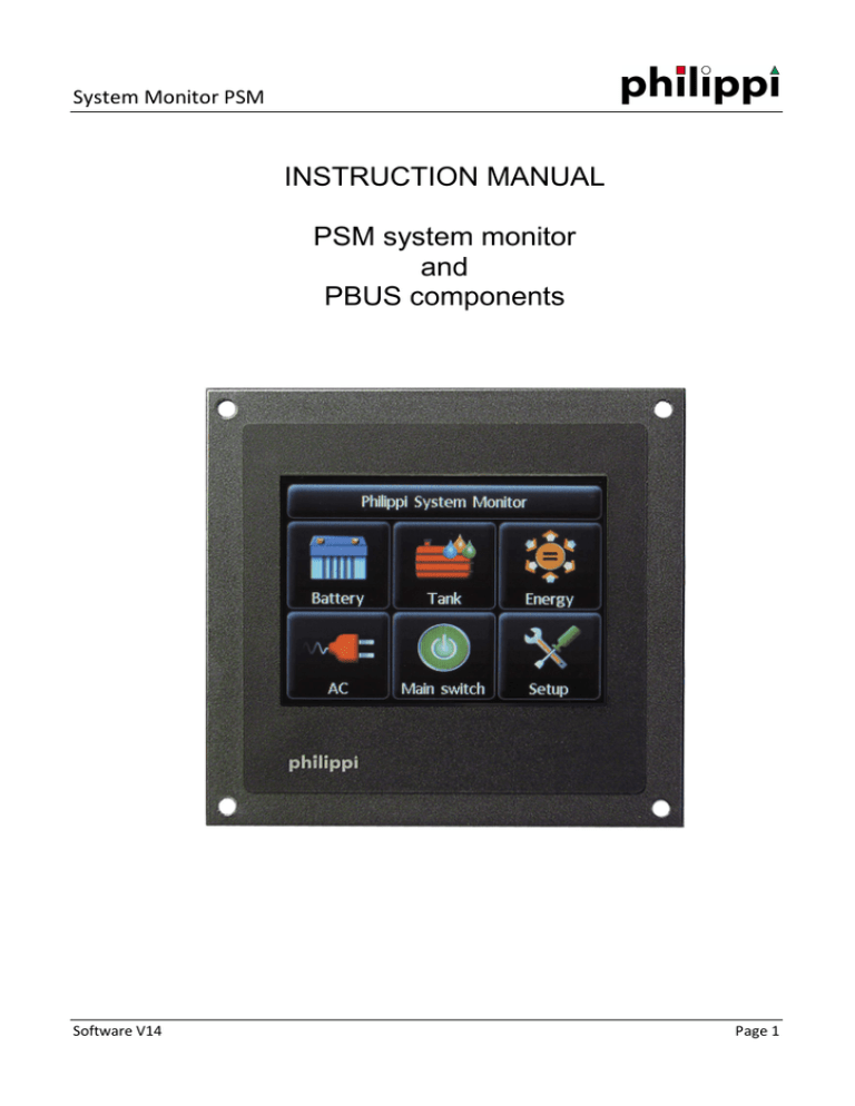 INSTRUCTION MANUAL PSM system monitor and PBUS components