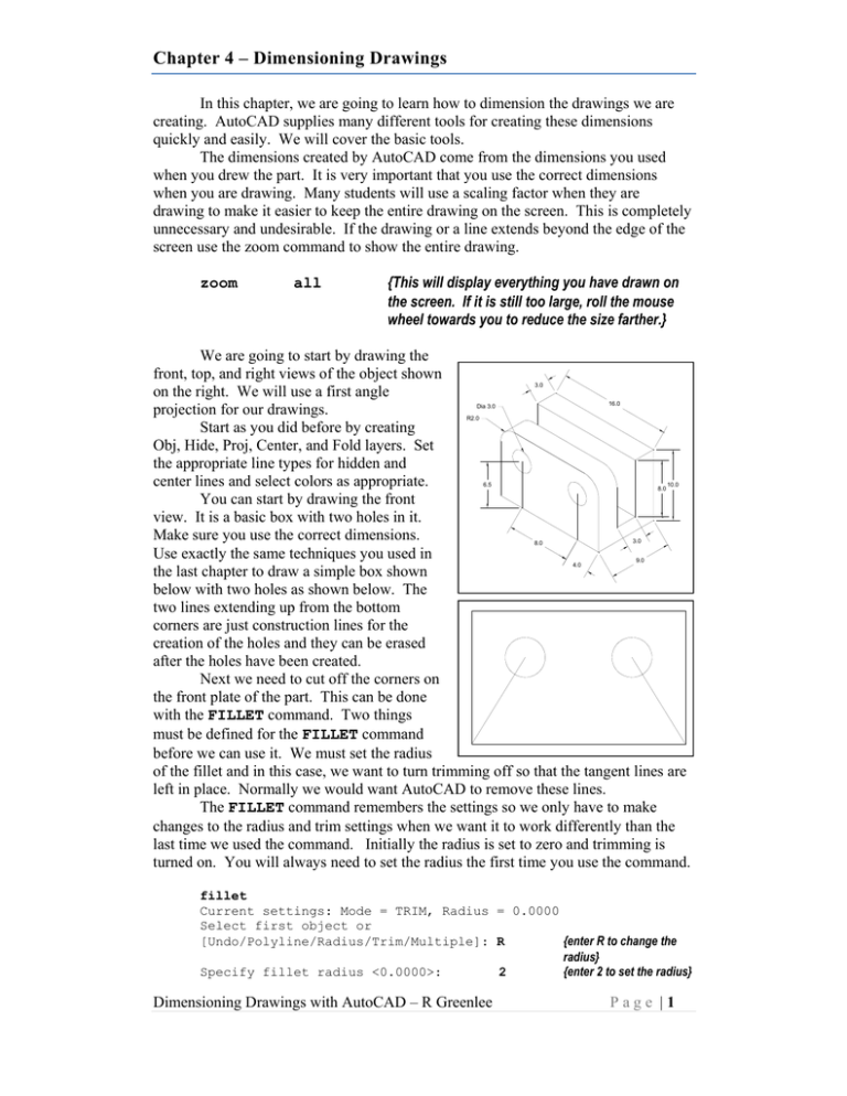 Chapter 4 Dimensioning Drawings