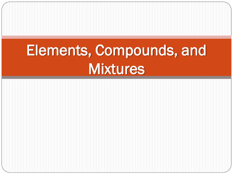 Elements Compounds And Mixtures Elements Compounds And Mixtures