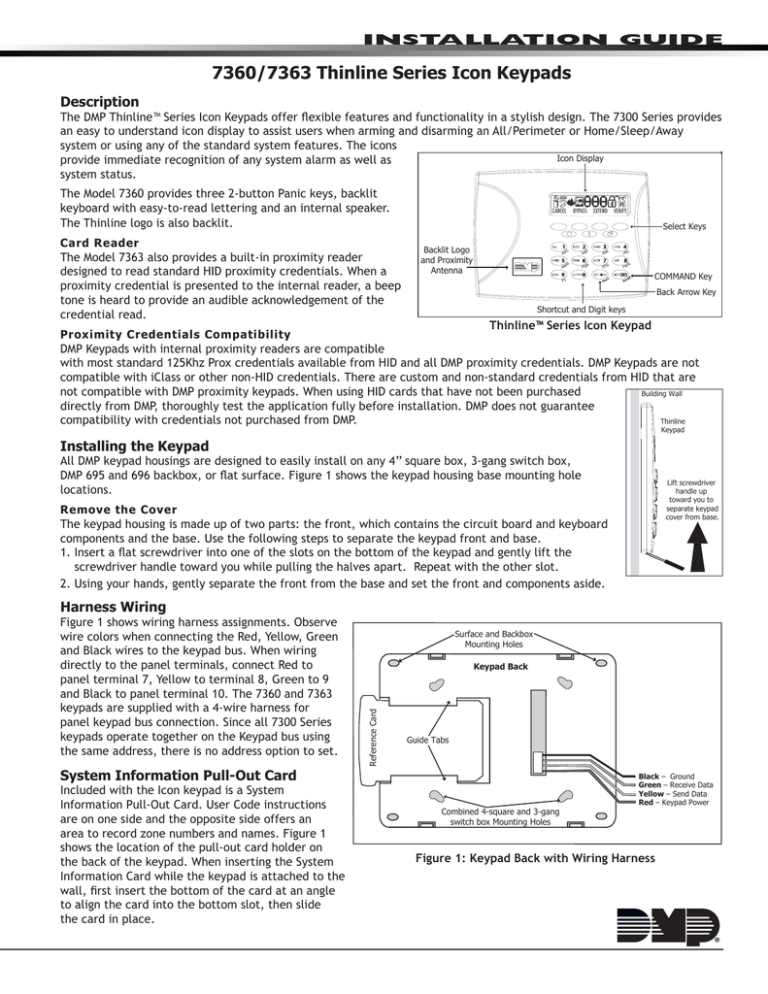 7360/7363 Thinline Series Icon Keypads