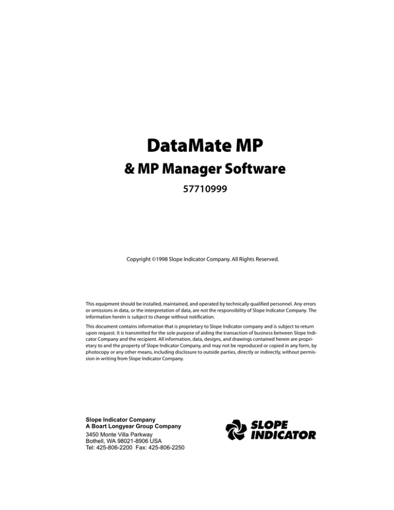 DataMate MP Manual