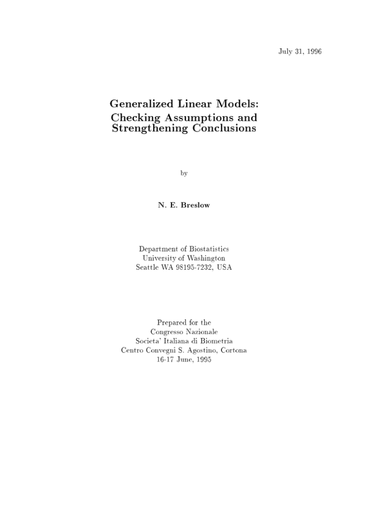 Generalized Linear Models Checking Assumptions And