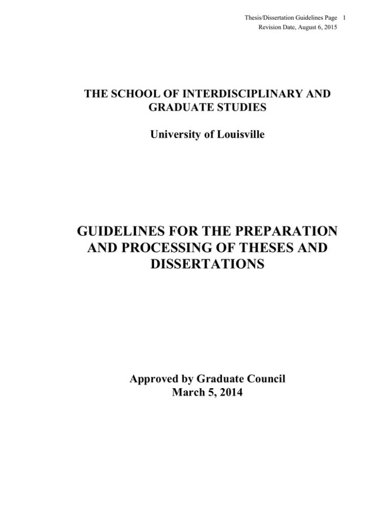Guidelines For The Preparation And Processing