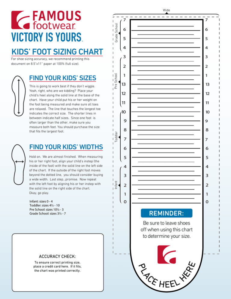 Kids Foot Sizing Chart