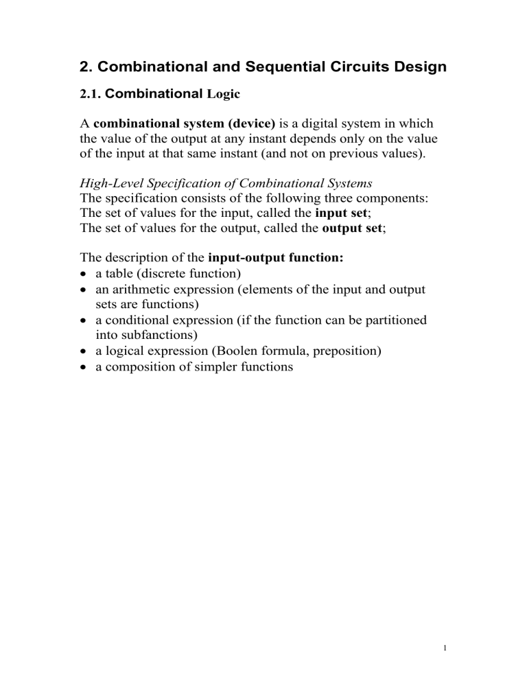 2 Combinational And Sequential Circuits Design