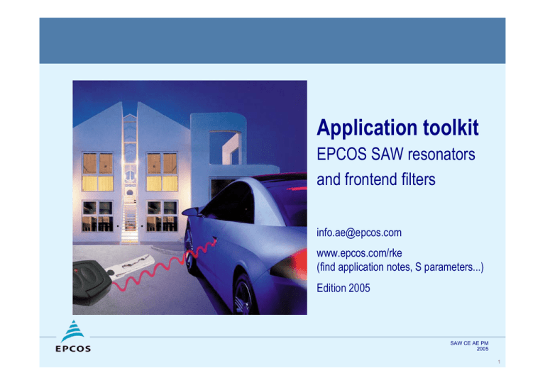 EPCOS SAW Resonators And Frontend Filters