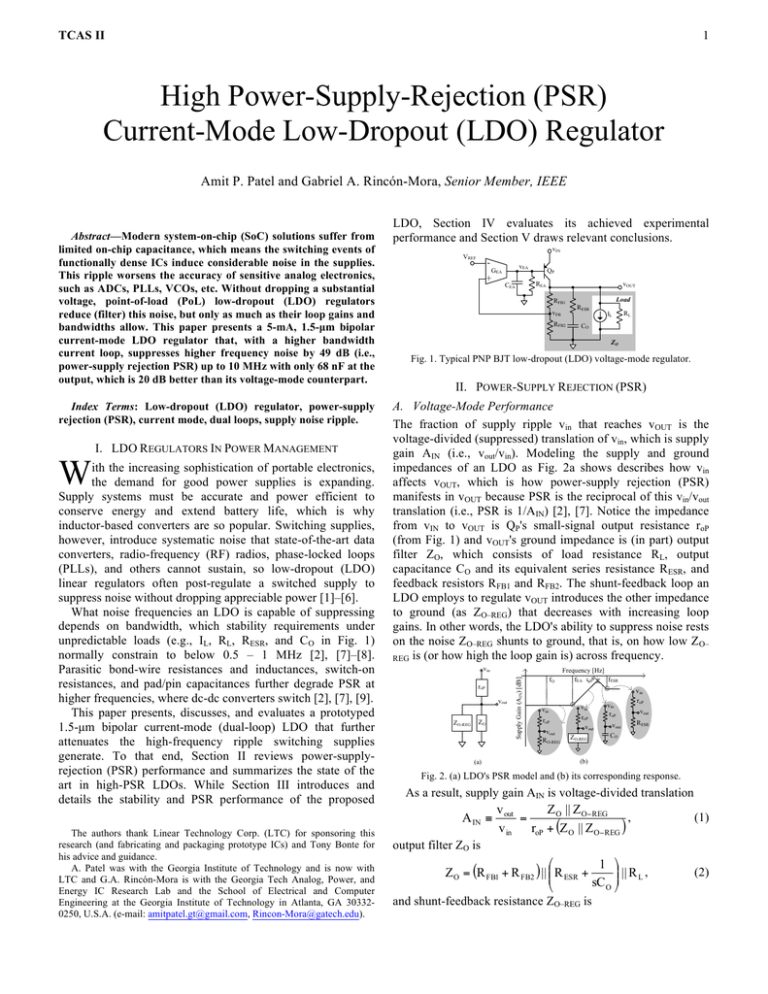 High Power-Supply-Rejection (PSR) Current-Mode Low