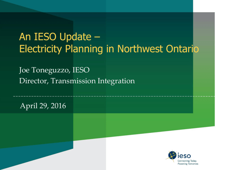 Electricity Planning in Northwest Ontario