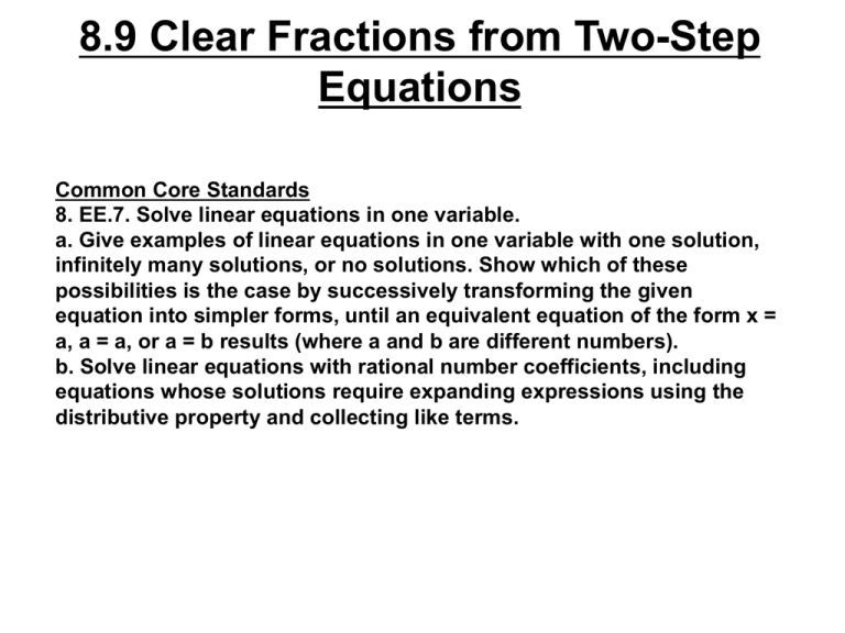 8 9 Clear Fractions From Two