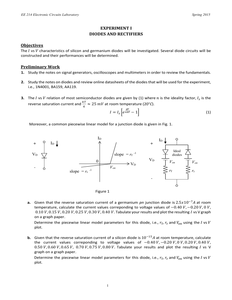 Diodes and Rectifiers Lab Experiment - EE Circuits