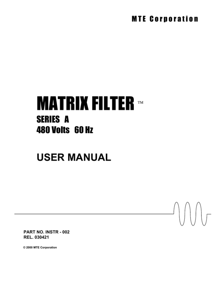 MATRIX FILTER - MTE Corporation
