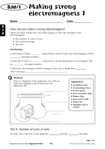 Electromagnet Strength