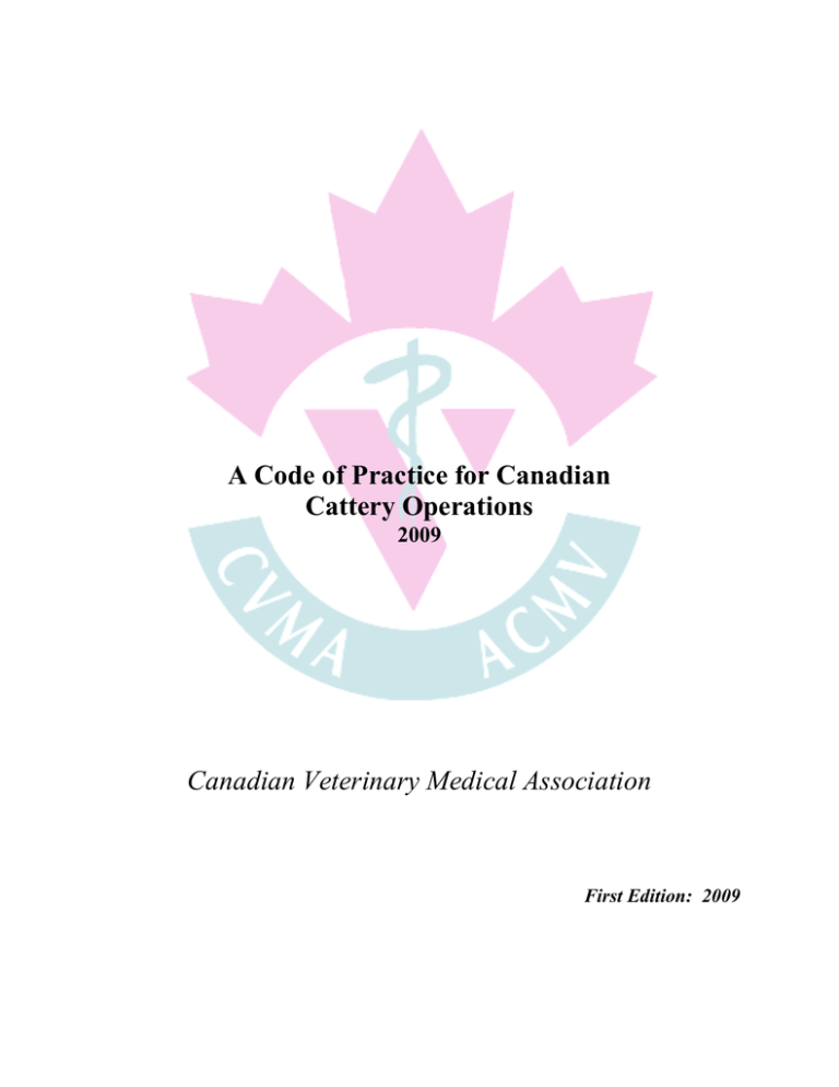 A Code of Practice for Canadian Cattery Operations Canadian