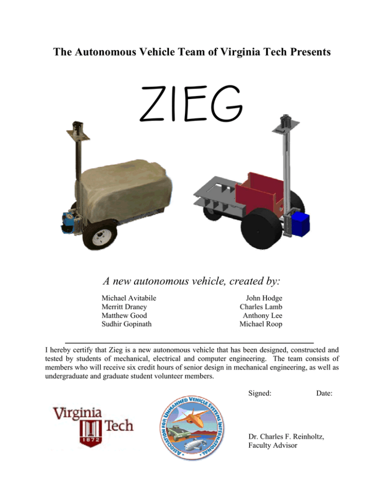 The Autonomous Vehicle Team of Virginia Tech Presents A new
