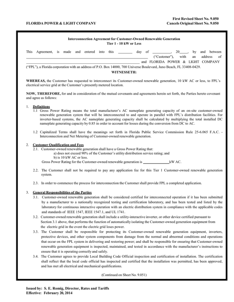 interconnection agreement