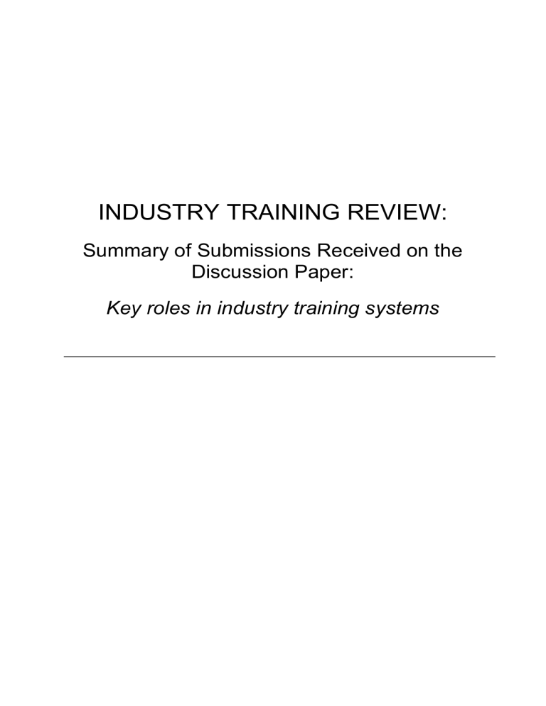 industry training review
