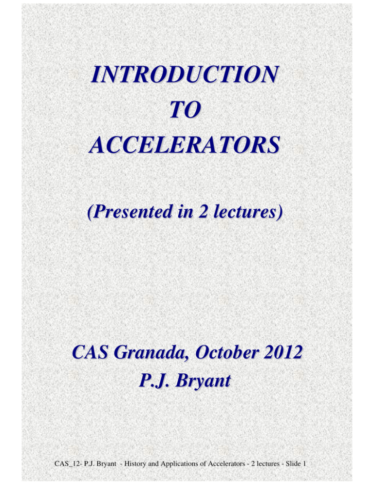 introduction to accelerators