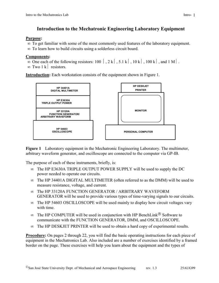 Introduction to the Mechatronic Engineering Lab