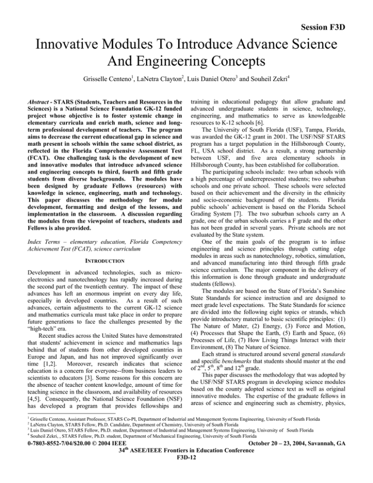 Innovative Modules To Introduce Advance Science