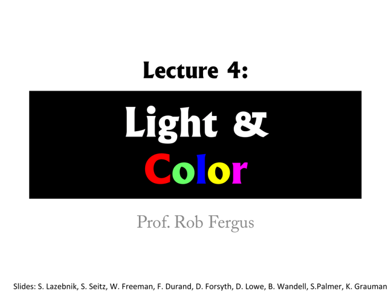 Lecture 4 NYU Computer Science Lecture 4 NYU Computer Science