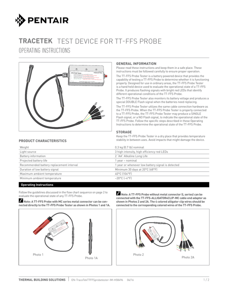 TRACETEK TEST DEvIcE For TT