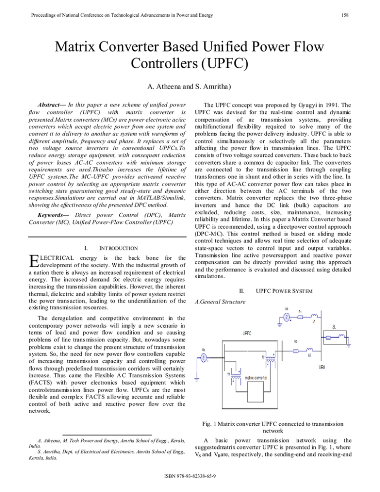 Matrix Converter Based Unified Power Flow