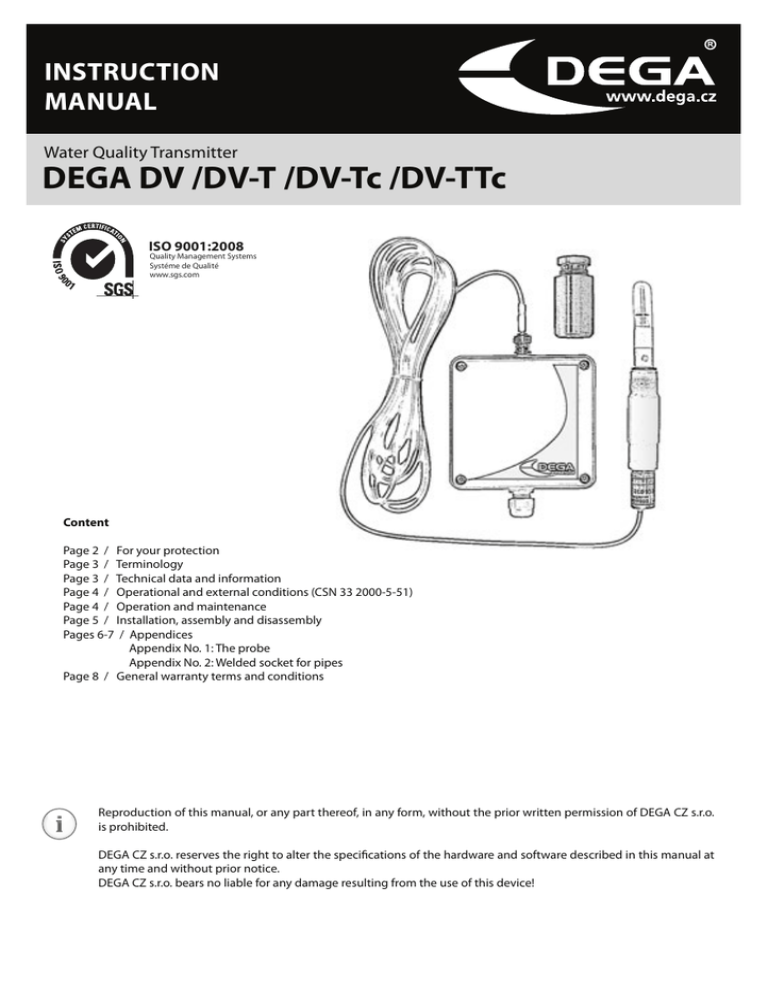 Instruction Manual DEGA DV