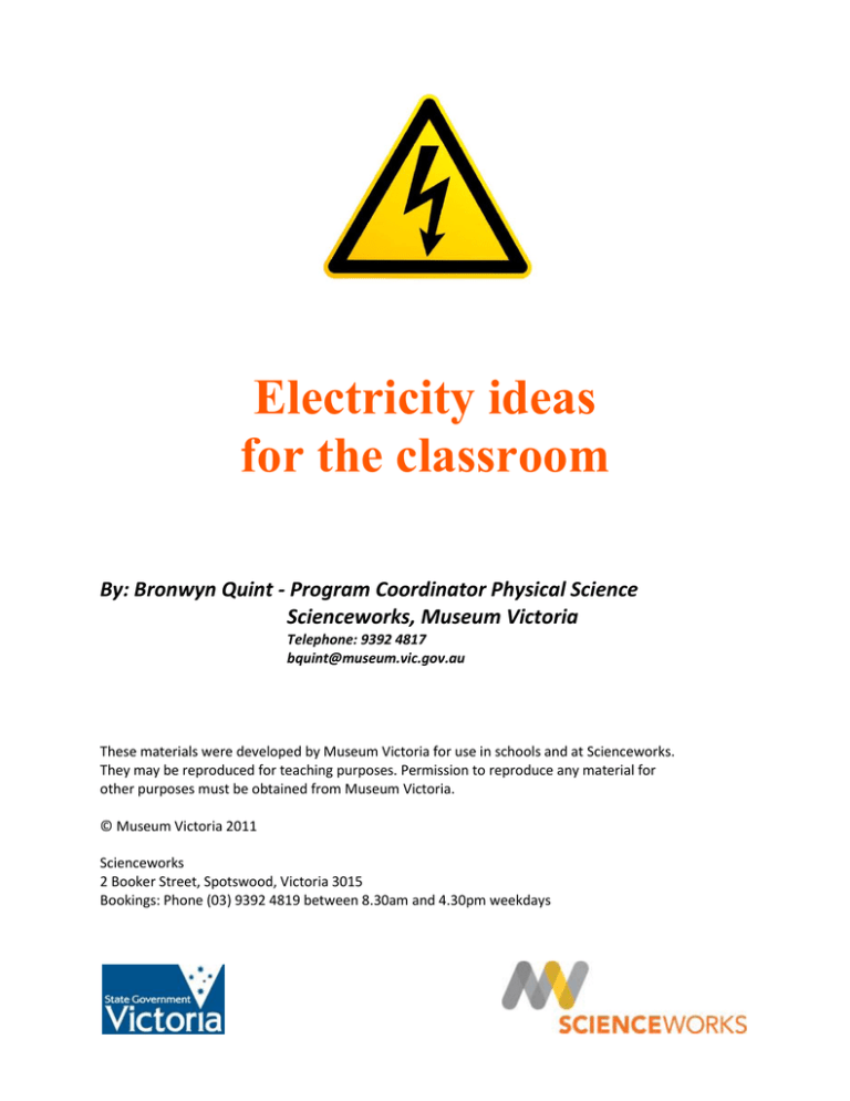 Electricity ideas for the classroom