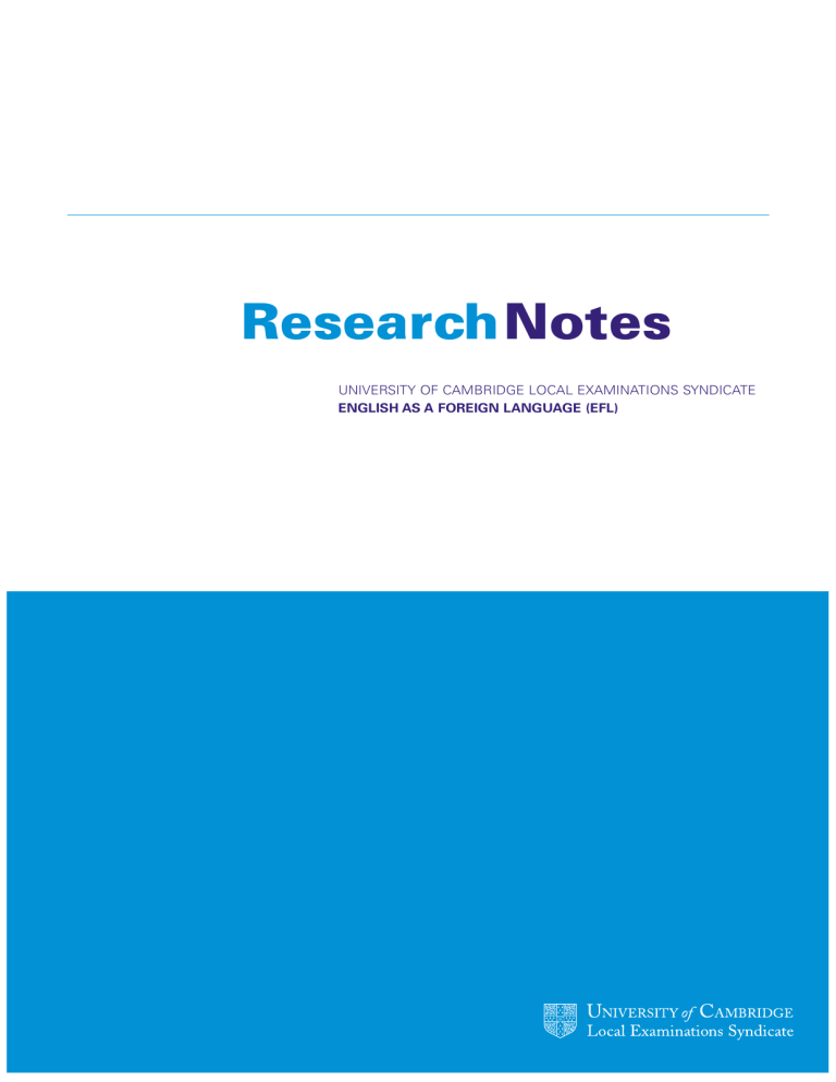 Research Notes - Cambridge English