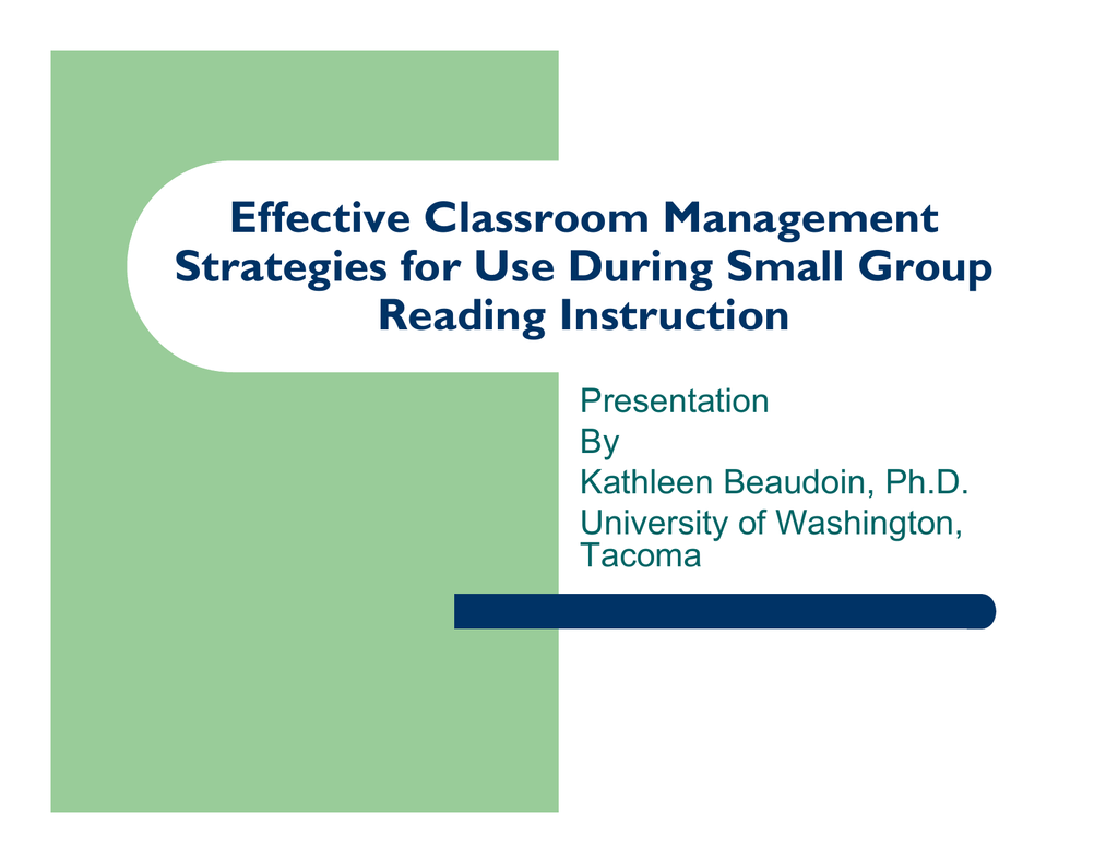 Effective Classroom Management Strategies For Use During Small Effective Classroom Management Strategies For Use During Small