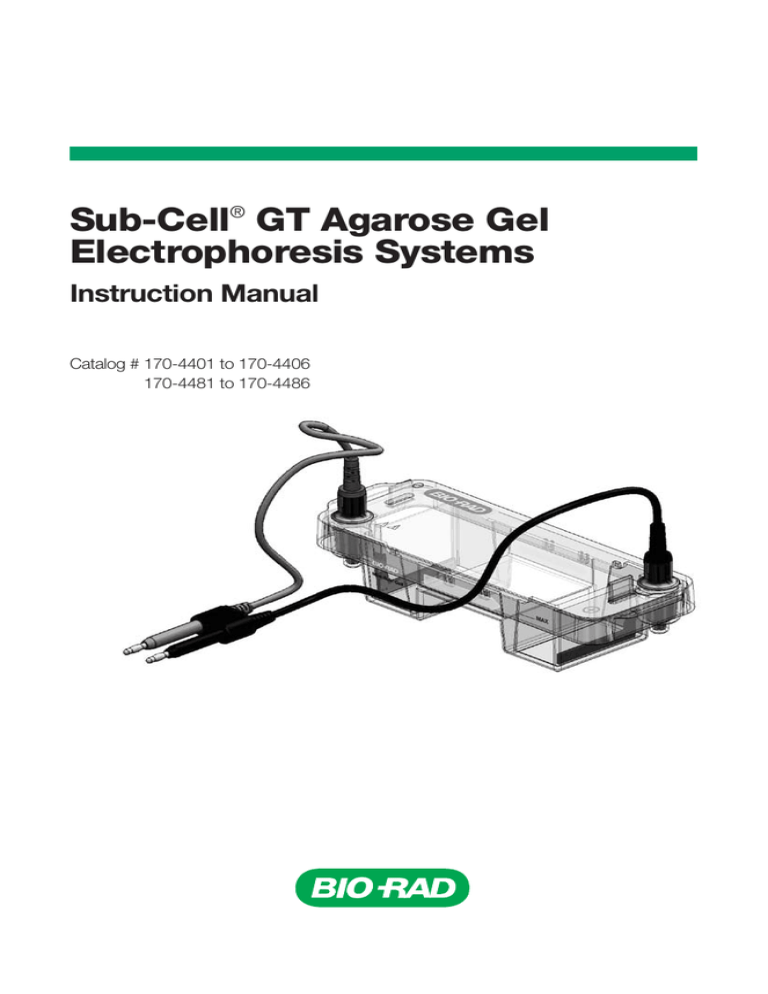 Sub-Cell® GT Agarose Gel Electrophoresis Systems