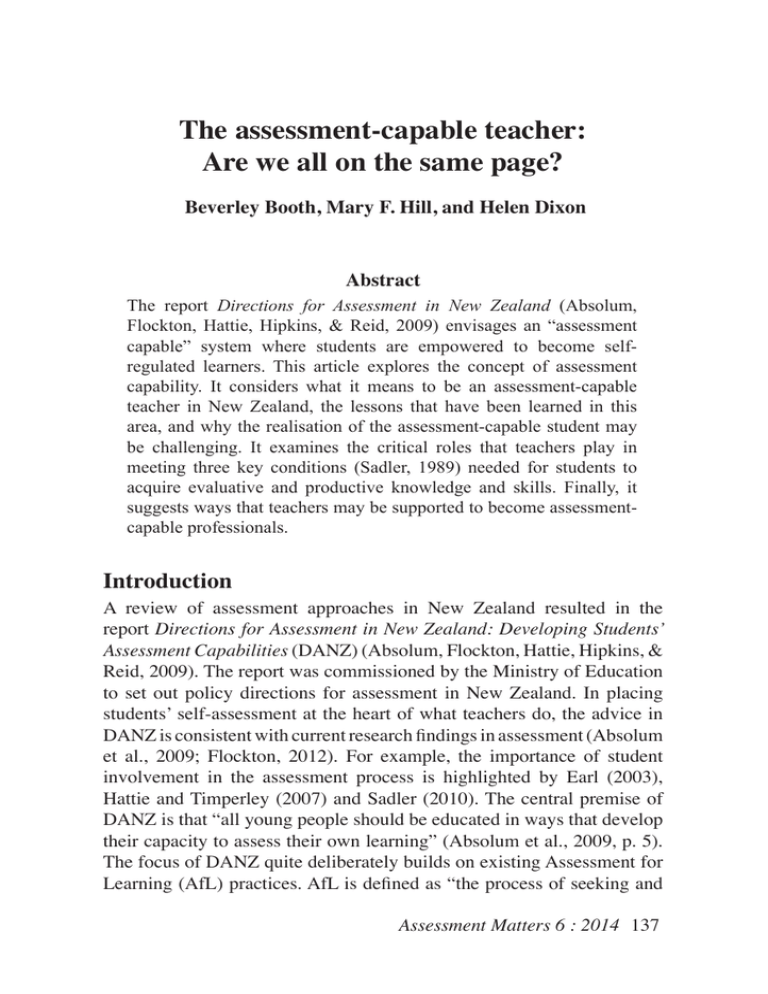 The assessment-capable teacher