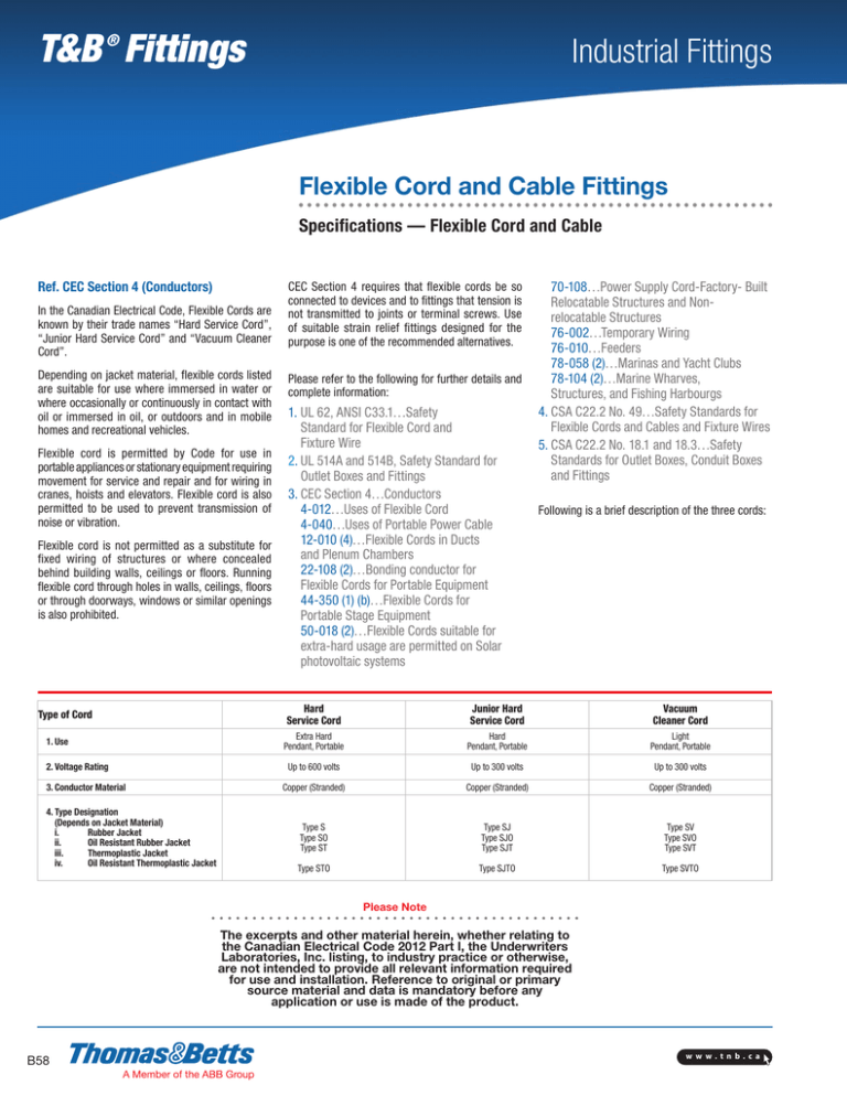 Flexible Cord and Cable