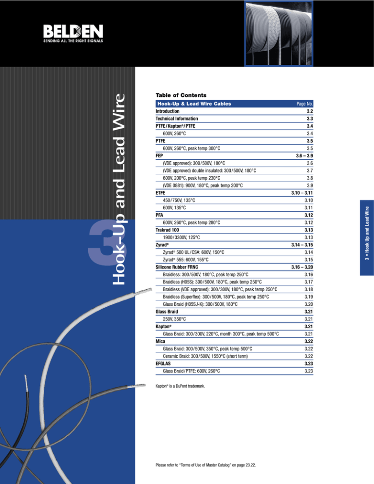 Hook-Up and Lead Wire