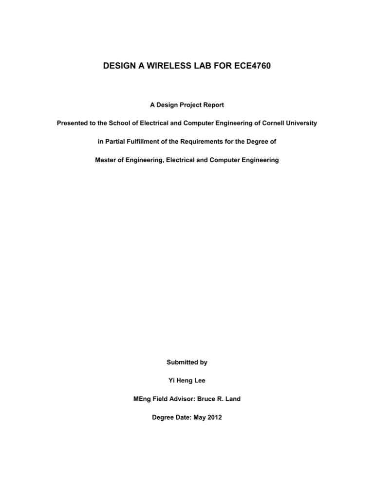 design a wireless lab for ece4760