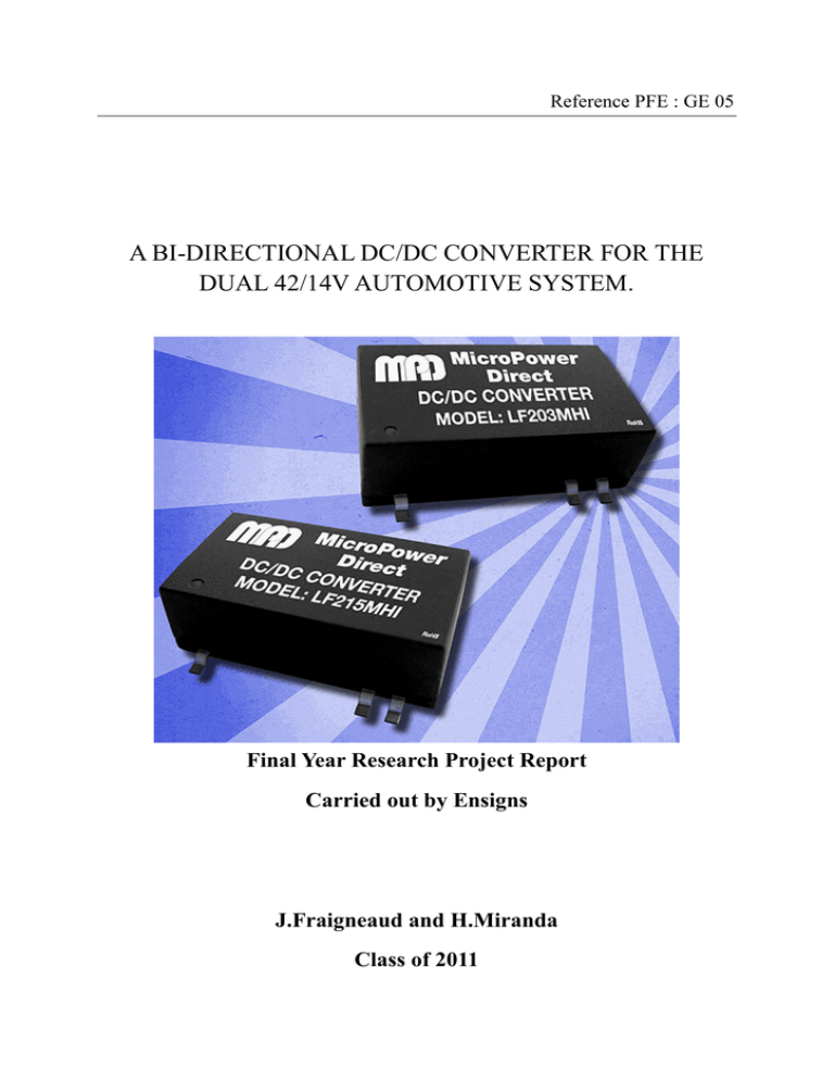 a bi-directional dc/dc converter for the dual 42/14v