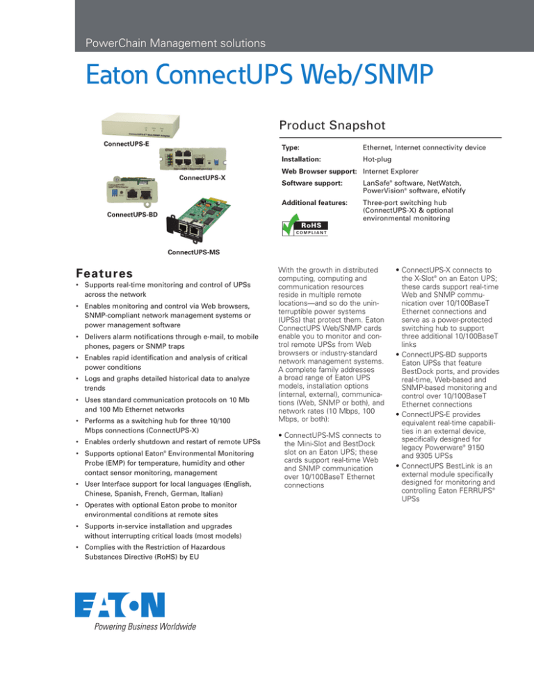 Eaton ConnectUPS Web/SNMP