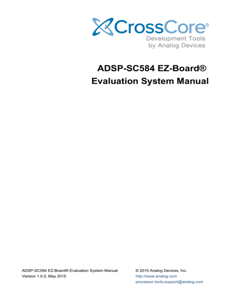 ADSP-SC584 EZ-Board® Evaluation System Manual