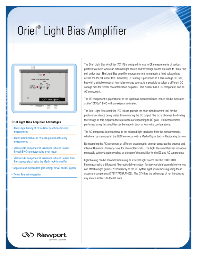 Oriel® Light Bias Amplifier