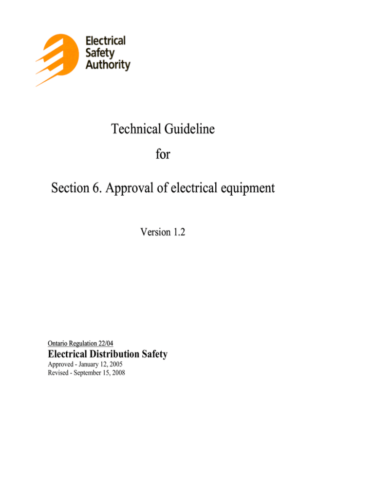 Guideline - Approval of Equipment