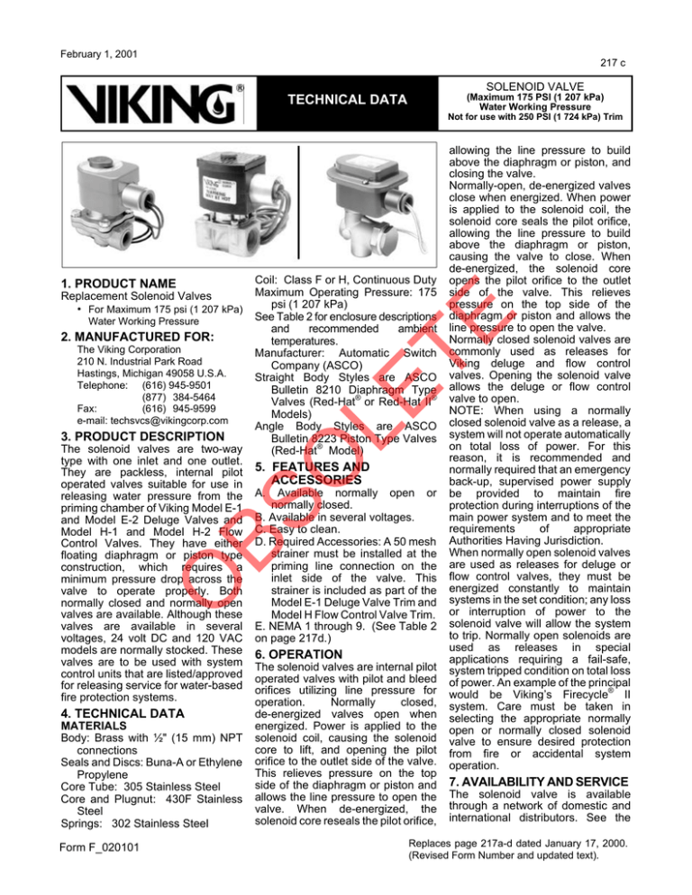 technical data - Viking Group Inc.