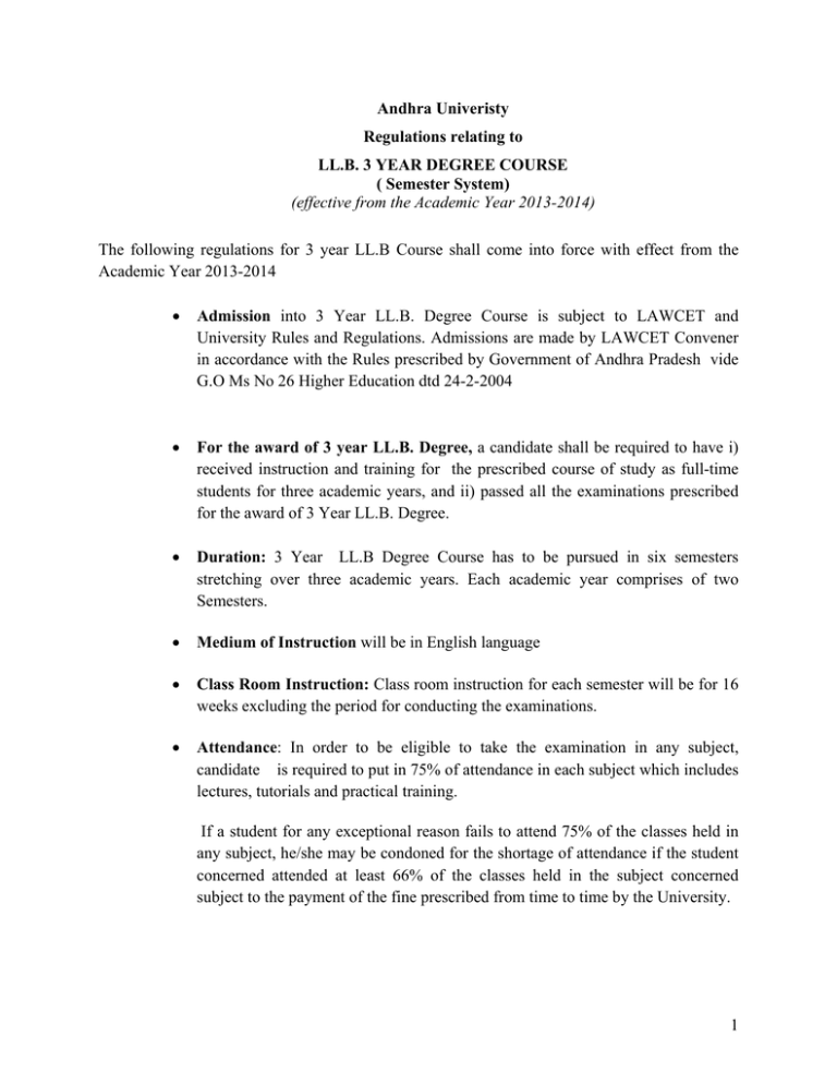 LLB 3 Years Syllabus Revised LLB 3 Years Syllabus Revised